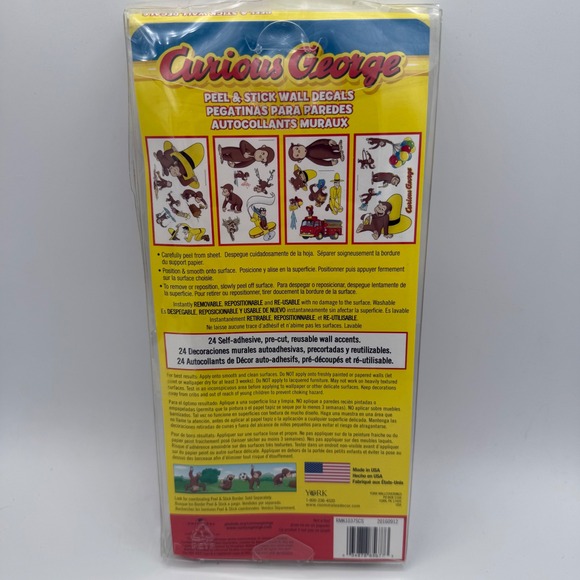 Wall Decor | Curious George Peel And Stick Wall Decals Removable ...
